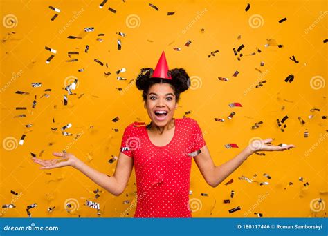 Omg Its Unbelievable Excited Crazy Afro American Girl Celebrate