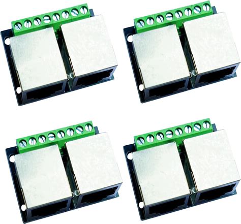 Teansic 2pcs Rj45 Ethernet Single Female Connector Breakout Board 2 54mm Pitch