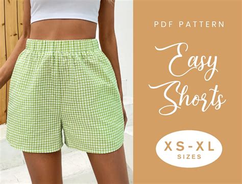 Shorts Sewing Pattern Xs Xl Instant Download Easy Digital Pdf Womens Elastic Shorts Etsy