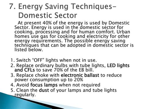 Energy Saving Techniques In Current Scenario Pptx