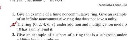 Solved Thomas Alva Edison Life 1 Give An Example Of A