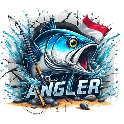 Vector Logo Angler Fishing Premium Ai Generated Image