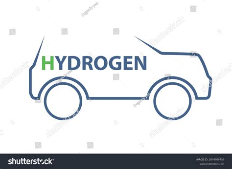 Hydrogen Car Icon On White Background Stock Vector Royalty Free