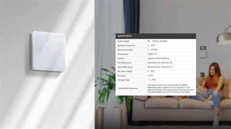 Zigbee Thermostat Fancoil White Tecsmarts