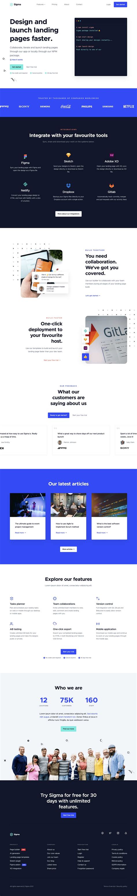 Sigma Business And Saas Html Template Freebiesbug