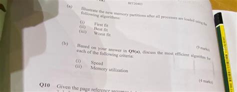 Solved Given Five Memory Partitions In Order Of Chegg