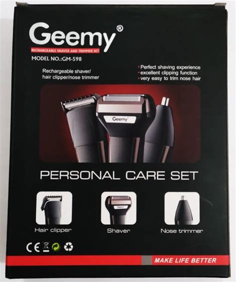 Geemy Shaving Machine 3 In 1 Rechargeable Set Model Gm 598