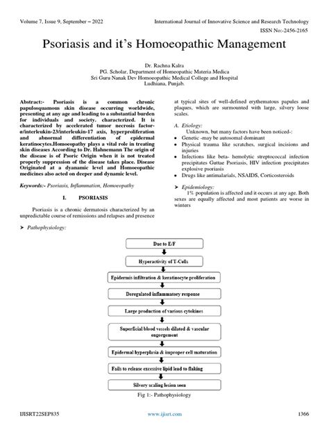 Psoriasis And Its Homoeopathic Management Pdf Psoriasis Homeopathy