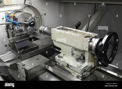 Chuck Tailstock And Control Panel Of CNC Lathe Stock Photo Alamy