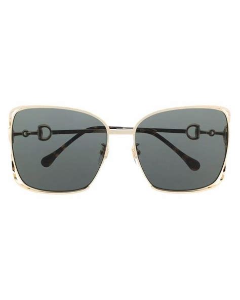 Gucci Metal Sunglasses In Gold Gray Lyst