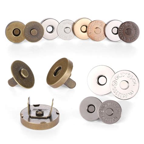 Set Magnetic Snap Fasteners Clasps Buttons Handbag Purse Wallet Craft Bags Clothing