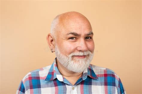 Happy Senior Man Smiling Older Grandfather Grandpa Pensioner Retiree