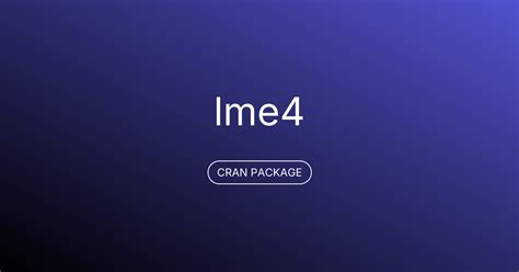 Lme4 Linear Mixed Effects Models Using Eigen And S4 Cran E