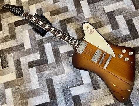 Used 1980s Burny Firebird In Tobacco Burst W Leather Gigbag Reverb
