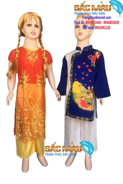 Thuê áo Dài Trẻ Em Trang Phục Biểu Diễn Sắc Màu Quận 12