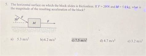 solved 5 the horizontal surface on which the block slides