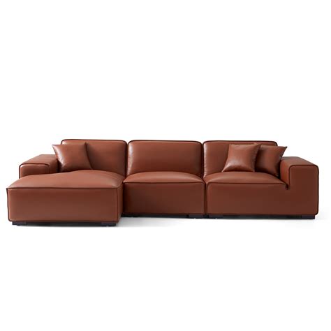 Domus Modular Brown Leather Sectional Brown Leather Sofa Leather