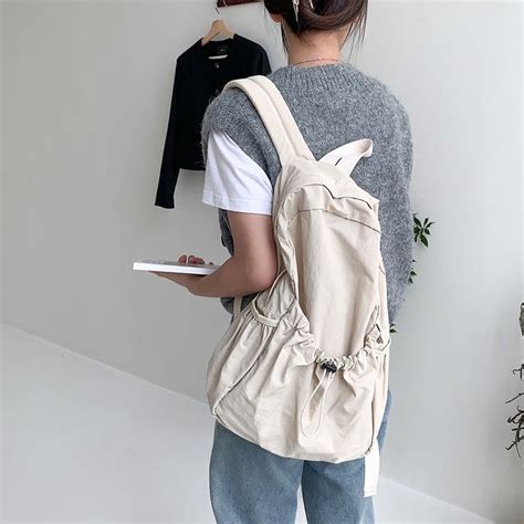 스타일디오 1 1 할인 데일리 가벼운 백팩 무지 캐주얼 나일론 여성 백팩 3color 위시버킷