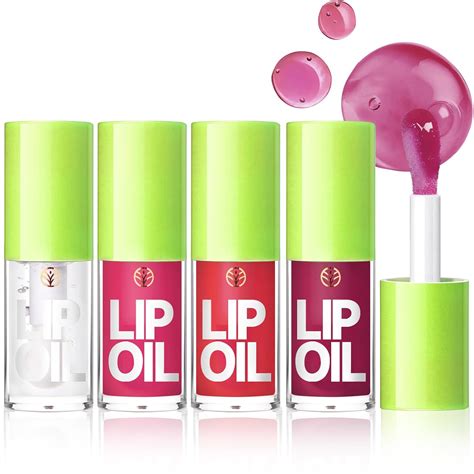 Amazon HOSAILY Lip Oil Set Colors Big Brush Head Hydrating Lip Glow Oil Plumping