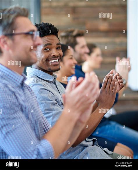 Diversity Colleagues With Applause And In A Meeting Room Of Their
