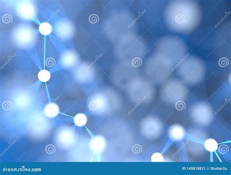 蓝色未来派抽象网络节点背景 技术和科学概念 Bokeh光元素 计算机通信和 库存例证 插画 包括有 网络 设计 149818821