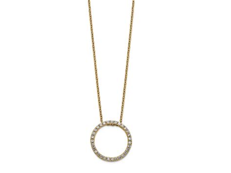 14k Yellow Gold Lab Grown Diamond Vssi Gh Circle Necklace 1b5lwc Jtv