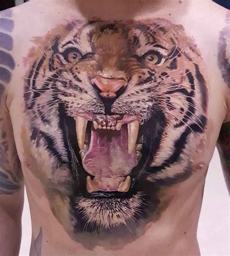Tiger Tattoo Chest