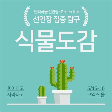 식물 도감 선인장 Sns 배너 Sns 템플릿 디자인 템플릿 망고보드 Pop Up Banner Green