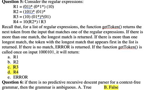 Solved Question 5 Consider The Regular Expressions R1