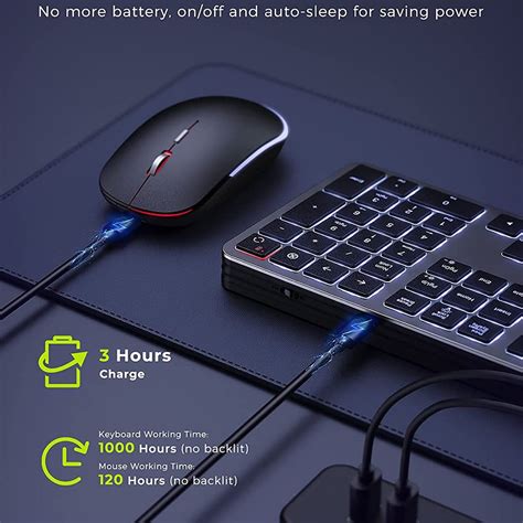 Jomaa 2 4g Wireless Keyboard And Mouse Combo Full Size Rechargeable