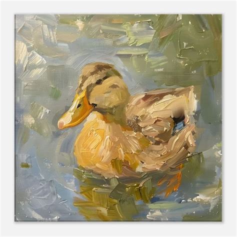Duck Painting Pond Oil Painting Art Print Pond Lake Wall Art Landscape