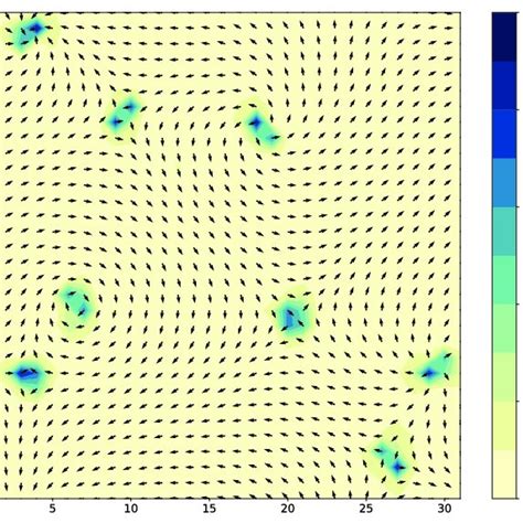 the local disorder of the vortices in the xy model on a 2d square