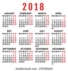 2019 Compact Grid Pocket Calendar First Stock Vector Royalty Free