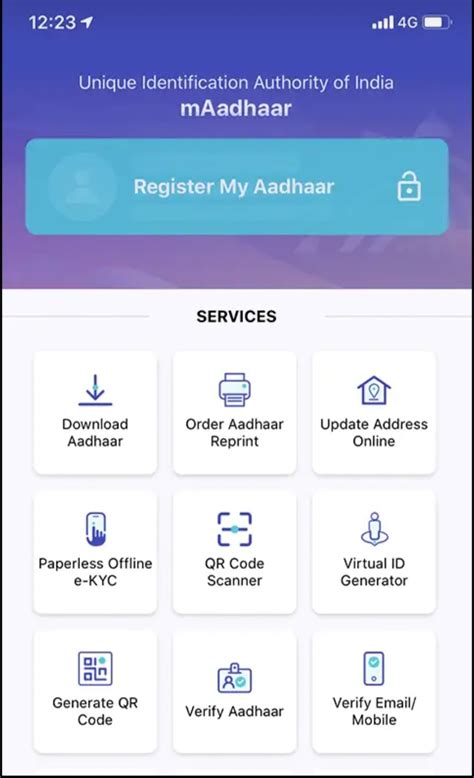 Aadhar Card Service On Line Application Maadhaar Uidais Official App For Aadhaar Holders With
