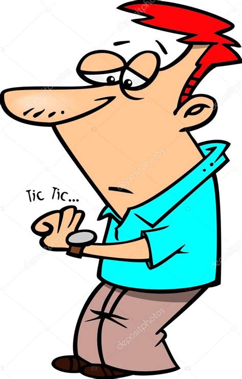 Cartoon Impatient Man Waiting Stock Vector Ronleishman 14001488