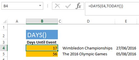 Calculate Days Between Dates With DAYS Function