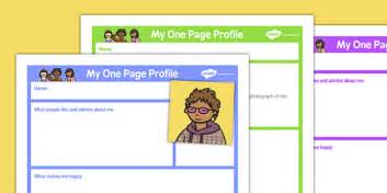 My One Page Profile Various One Page Profile Various One Page Activity