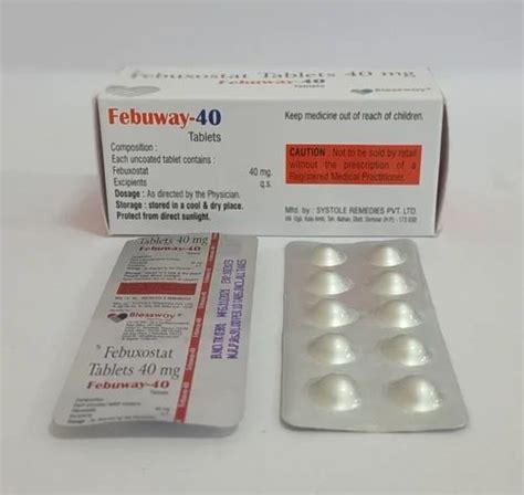 Febuxostat 40 Mg Tab P Febuway 40 Tablet At Rs 1189box Panchkula