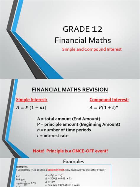 Ws Financial Maths Simple And Compound 19 5 20 Gr12 Pdf Interest