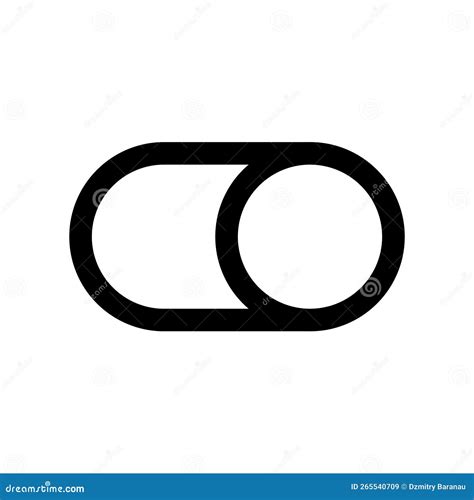 Toggle Button Icon Line Isolated On White Background Black Flat Thin