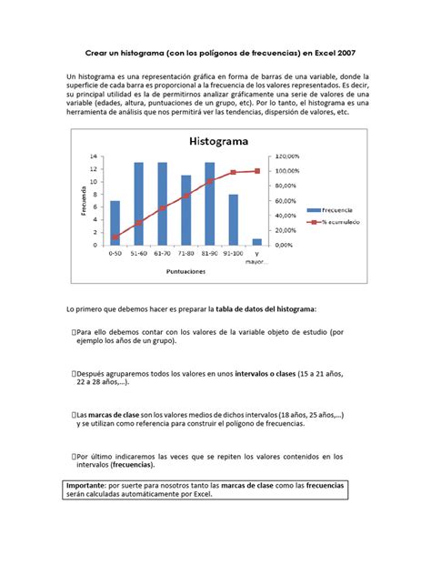 Como Crear Un Histograma En Excel 2007 Descargar Gratis Pdf Histograma