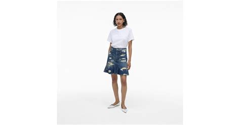 Marc Jacobs The Rip And Repair Fluted Mini Skirt In Blue Lyst