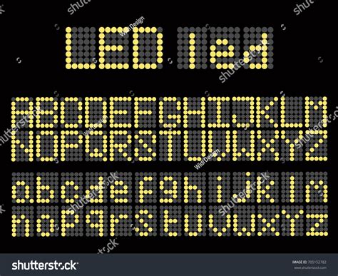 Led Font Digital Alphabet Uppercase Font Stock Vector Royalty Free Shutterstock