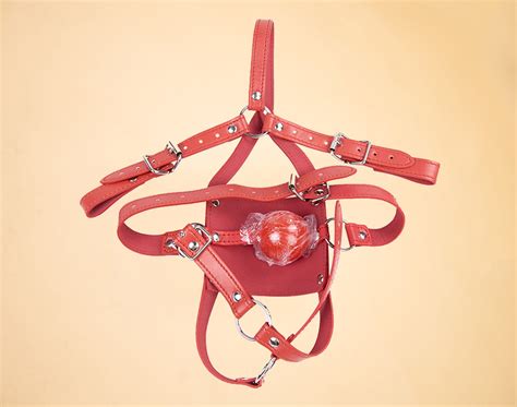 Panel Gag Harness Bdsm Gag Mask With Breathable Plastic Ball On The