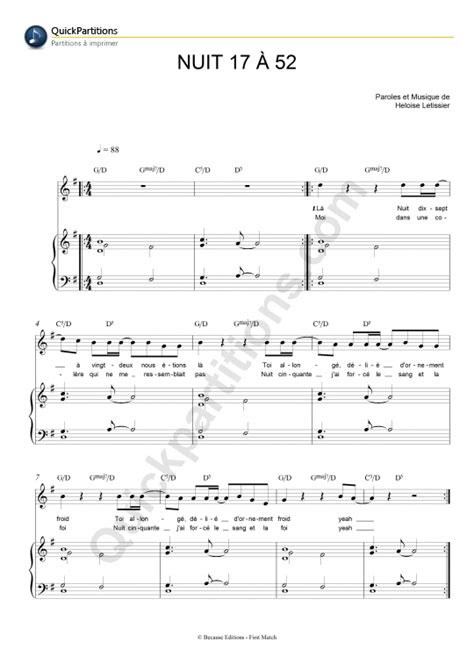 Partition Guitare 2000 Nuits Partition Guitare