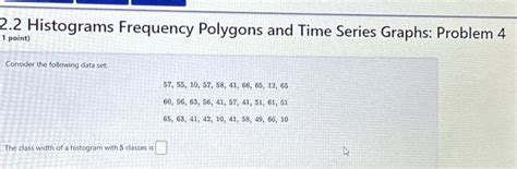 Solved 22 Histograms Frequency Polygons And Time Series