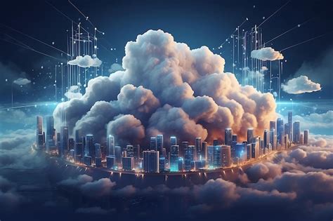 premium photo 2d illustration of cloud computing digital cloud