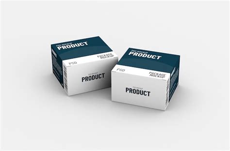 깨끗한 배경에 브랜드 광고를 위한 정사각형 제품 상자 포장 모형 프리미엄 Psd 파일