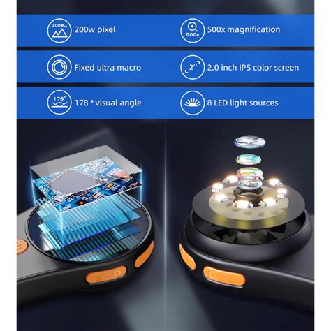 T Takmly Usb Digital Microscope 500x Magnification With Light And Screen