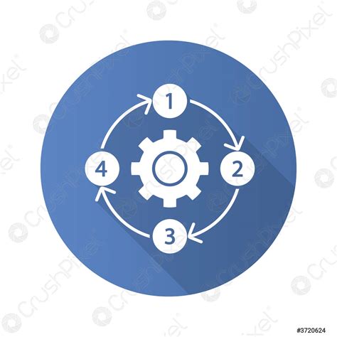 Process Diagram Flat Design Long Shadow Glyph Icon PFD Flowsheet Stock Vector Crushpixel